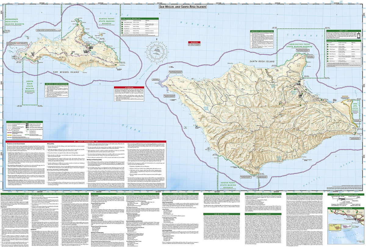 Channel Islands National Park Map Hiking Santa Cruz Island In Channel